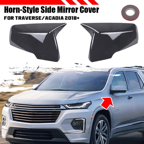 Carbon Look Rearview Side Mirror Cover Horn-Style For Chevy Traverse ...