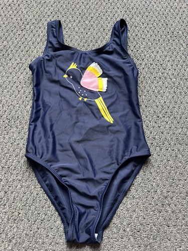 Size 7 Girls, Anko Sleeveless Bathers Swim Suit, Navy Blue, Bird Design ...
