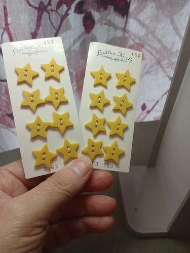 2 Cards Of Bakelite Yellow Star Buttons | eBay