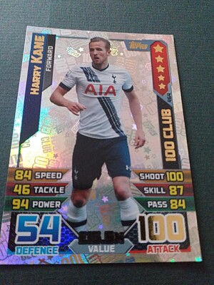 Match Attax 2015/16 Harry Kane 100 Club Foil Trading Card Near Mint ...