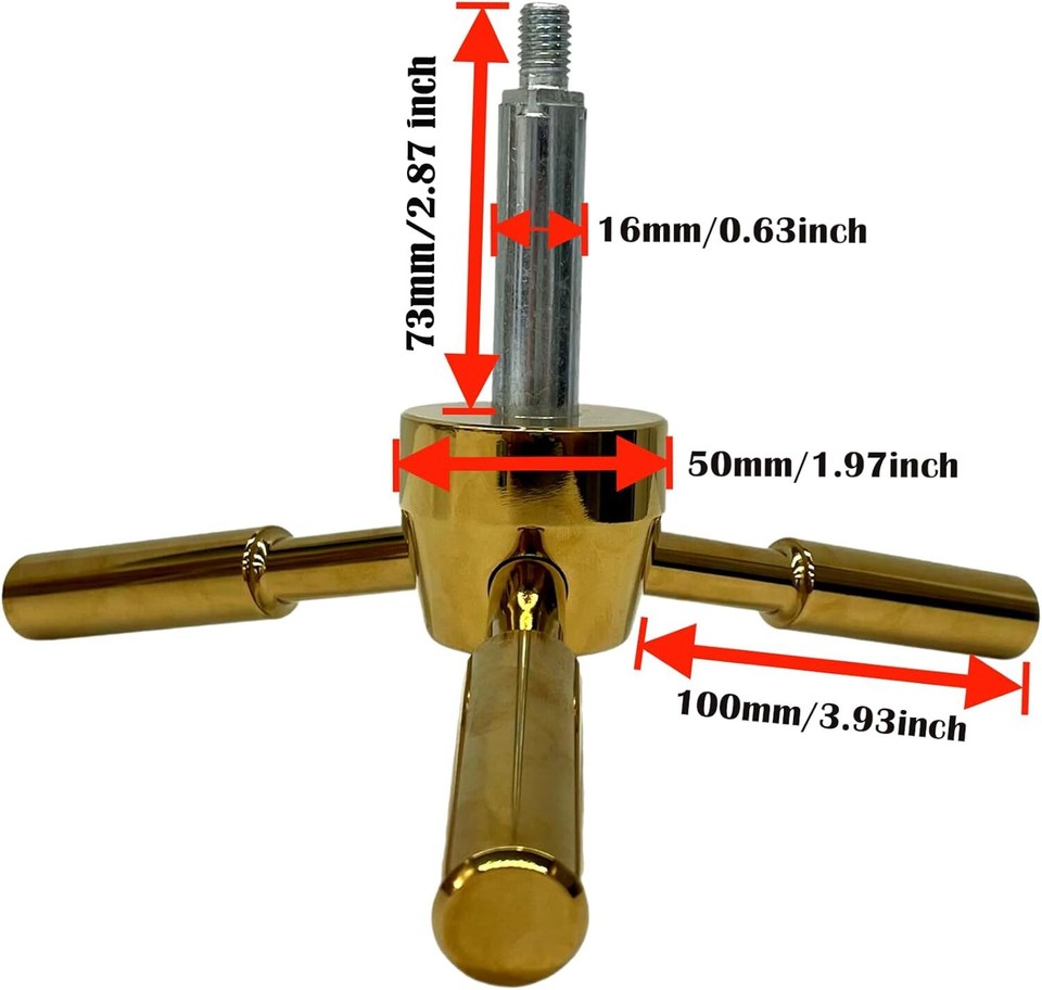 3 Spoke Safe Handle Replacement Gold Finish Heavy-Duty Handle For Gun ...