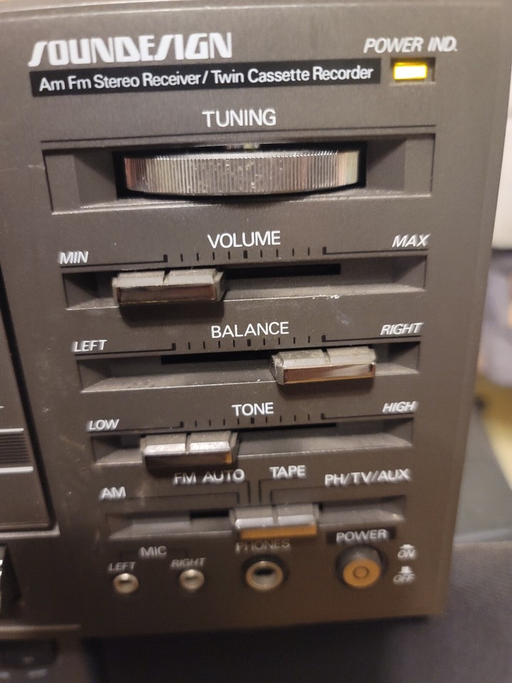 Sound Design 6821-M Stereo Dual Cassette Record Player Vintage ...