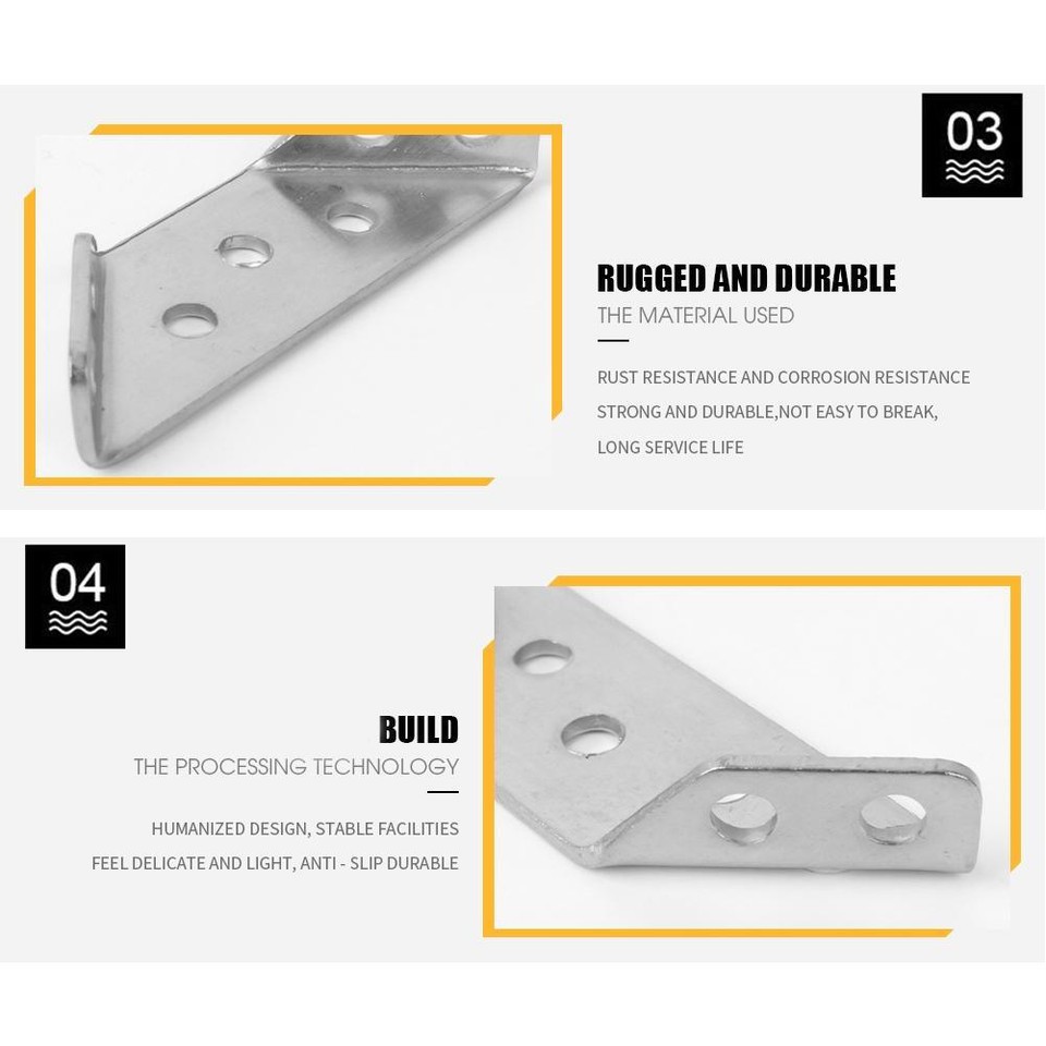 10-30X Angle Fasten Connector Furniture Triangle Steel Corner BracketU ...