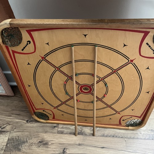VTG Large Wood Carrom Game Board Sticks Instructions 1968 (See ...