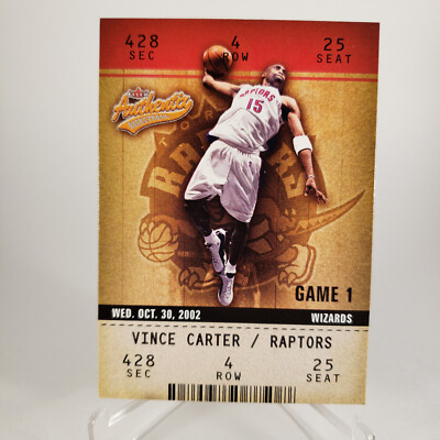 2002-03 Vince Carter Fleer Authentic Card #1 Toronto Raptors | eBay