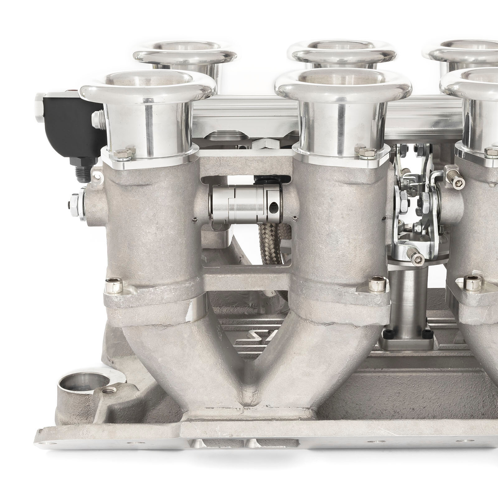 Chevy SBC 350 Downdraft EFI Stack Intake Manifold System Complete Satin ...