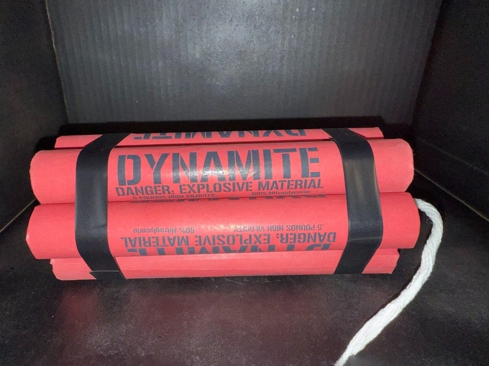 TNT Dynamite Bundle Replica Prop - 7 Sticks 8.25" x 1.3" each Display ...