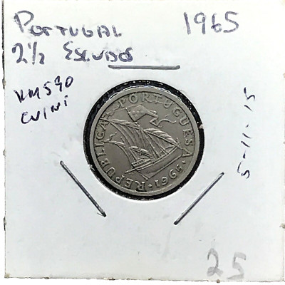 PORTUGAL COIN 2-1/2 ESCUDOS 1965 COPPER / NICKEL KM#590. | eBay