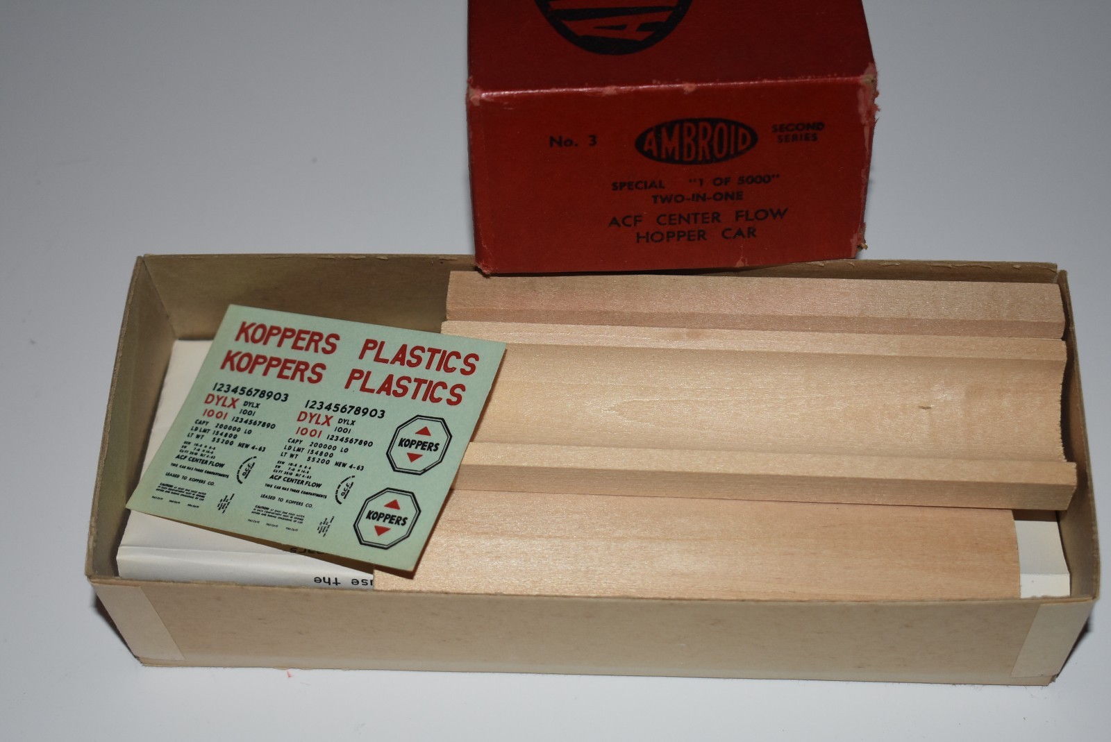 HO Scale Ambroid 3 Kopper Plastics Wood Center Flow Covered Hopper ...