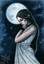 Fantasy Art PRINT Elf Full Moon Celestial Night Stars Blue Woman ...