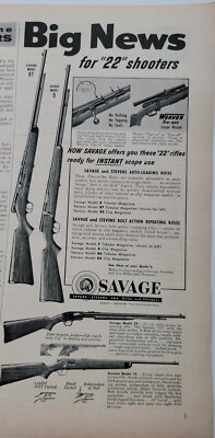1954 Savage Model 5 stevens 87 repeating rifles vintage gun ad | eBay