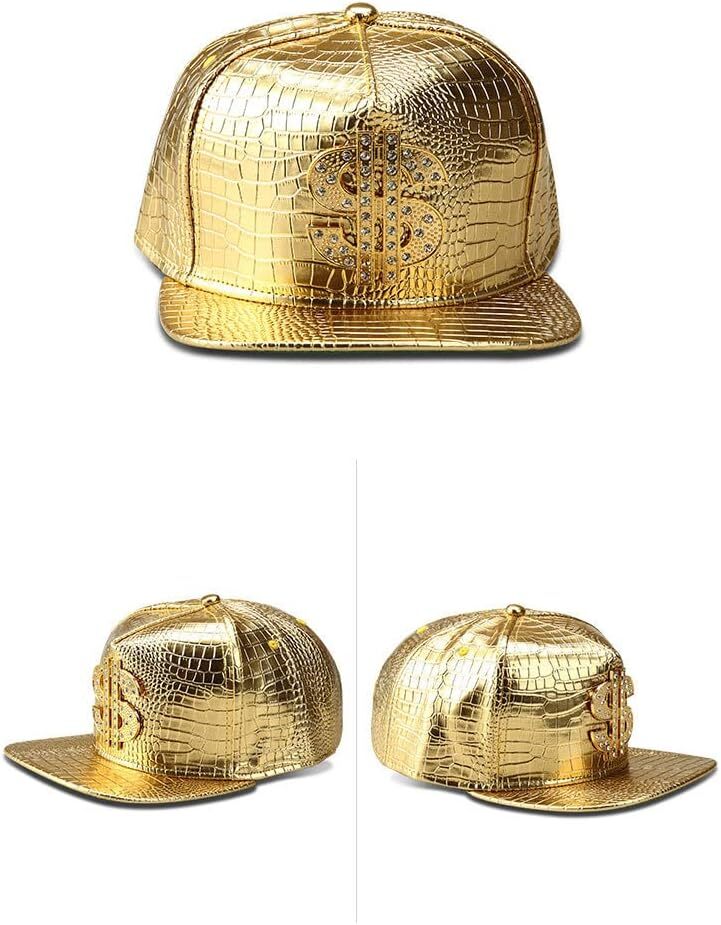 Hip Hop Hat,Flat-Brimmed Hat,Rock Cap,Adjustable Snapback Hat One Size ...