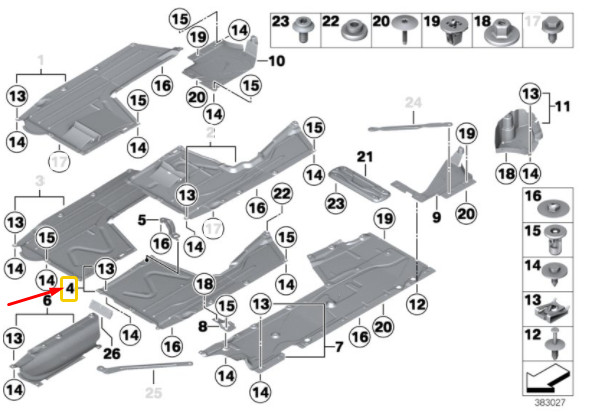 OEM BMW 1 F20 Center Left Side Underbody Cover 51757241831 7241831 ...