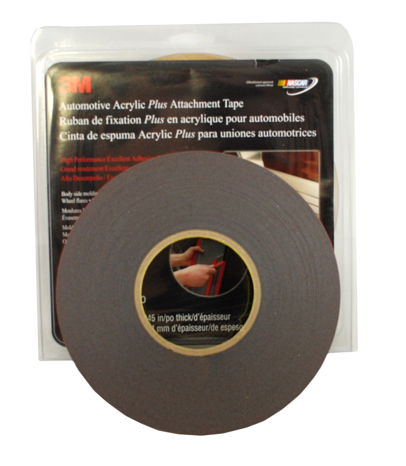 3M 06386 Automotive Acrylic Plus Attachment Tape Black 1/4"x20 Yds--45 ...