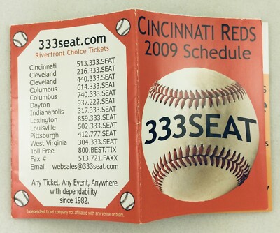 2009 Cincinnati Reds Baseball Pocket Schedule-333seat.com | eBay