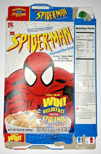 1997 Empty Marvel Spider-Man 12.5OZ Cereal Box SKU U200/360 | eBay