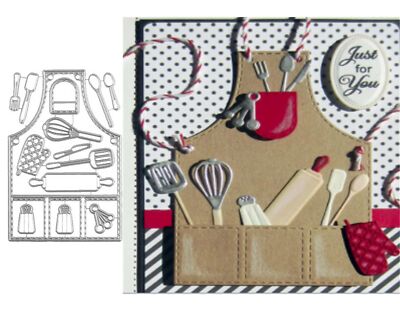 14Pcs Cute Kitchen Tool Set Metal Die CutsKitchen Apron Card Cutting ...