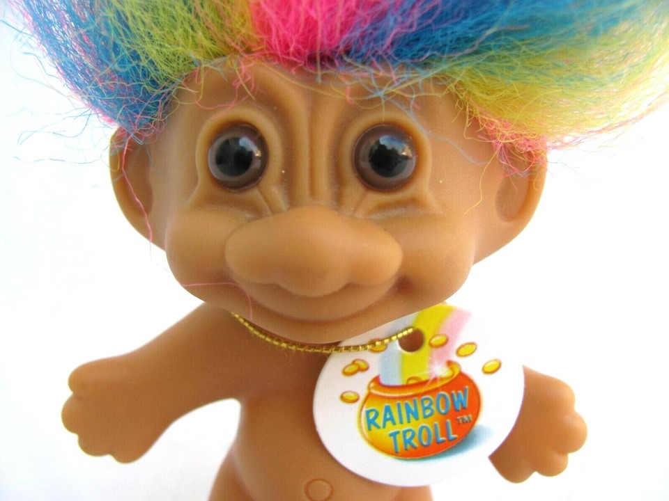 RAINBOW TROLL..RUSS..LUCKY BINGO LOTTERY LOVE GOOD LUCK 3" TALL..NEW | eBay