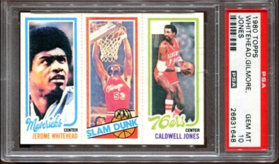 1980 Topps Basketball PSA 10 Jerome Whitehead Artis Gilmore Caldwell ...