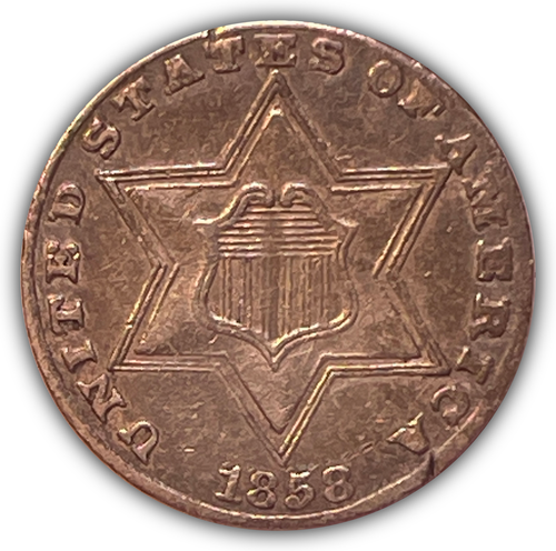 1858 Three Cent Silver Trime Almost Uncirculated AU Coin #23322 | eBay