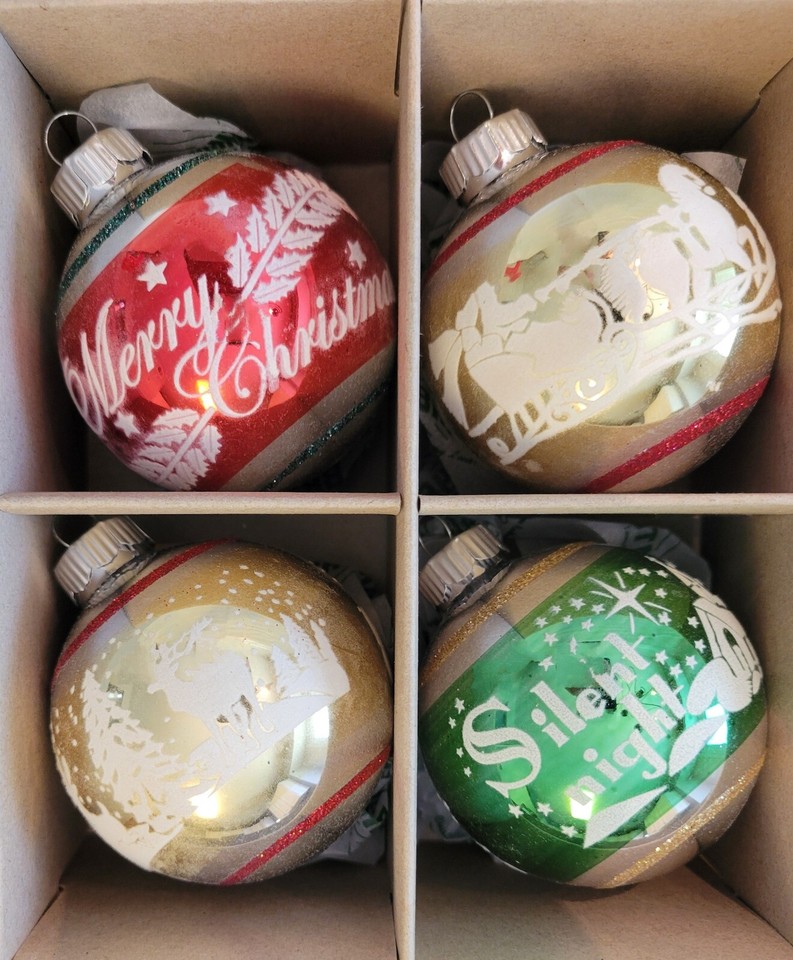 Christopher Radko Christmas Shiny Brite 9ct Silent Night Stencil ...
