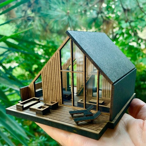 DIY Miniature Scandinavian House Kit, Modern A-Frame Micro Dollhouse | eBay