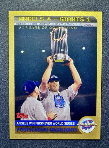 Angels Win First-Ever World Series! 2003 Topps #721 Anaheim Angels Gold ...