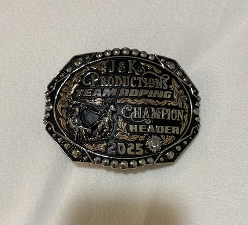 Trophy Rodeo Champion Belt Buckle Team Roper Roping Header Heeler | eBay
