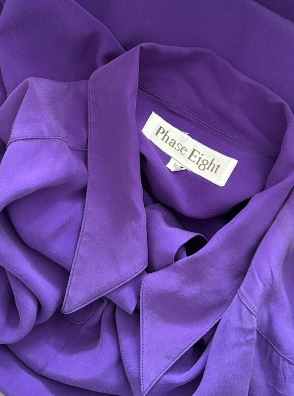 PHASE EIGHT 10/S SILK purple Blouse | eBay UK