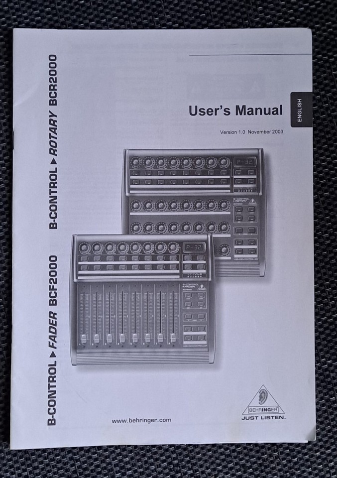 Behringer BCF2000 B-Control USB/MIDI Controller Desk 8 Motorised faders ...