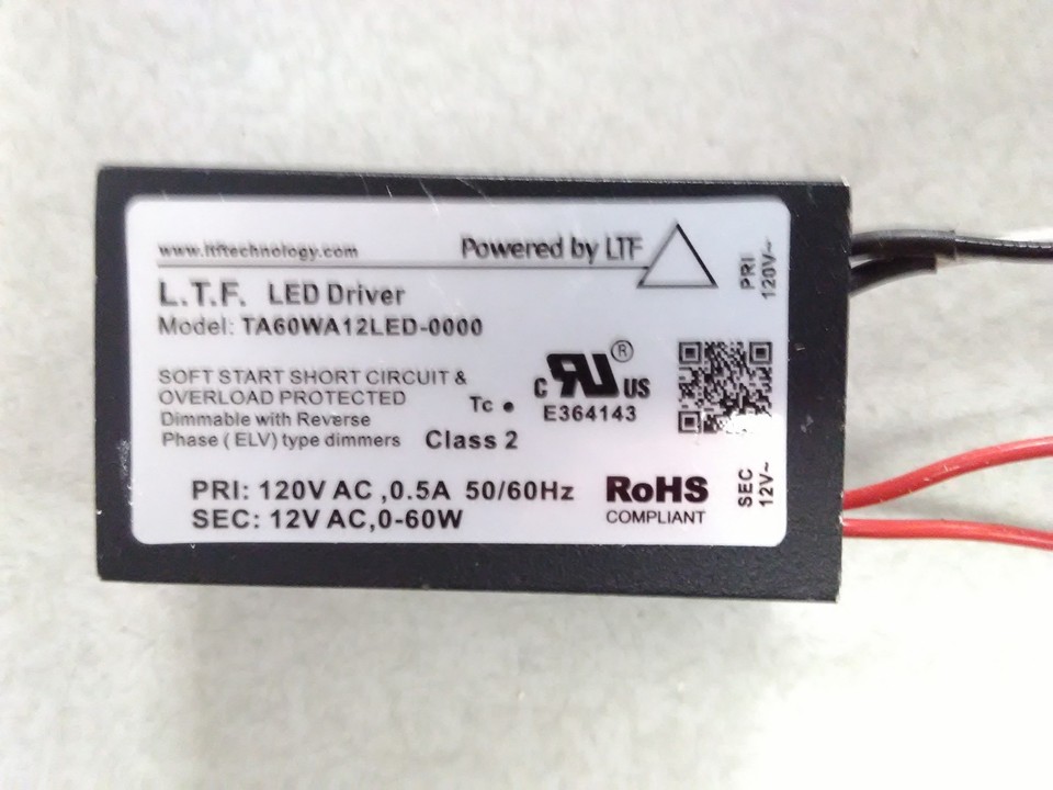 LED Driver L.T.F. TA60WA12LED-0000 120 VAC 0.5A 50/60HZ | eBay