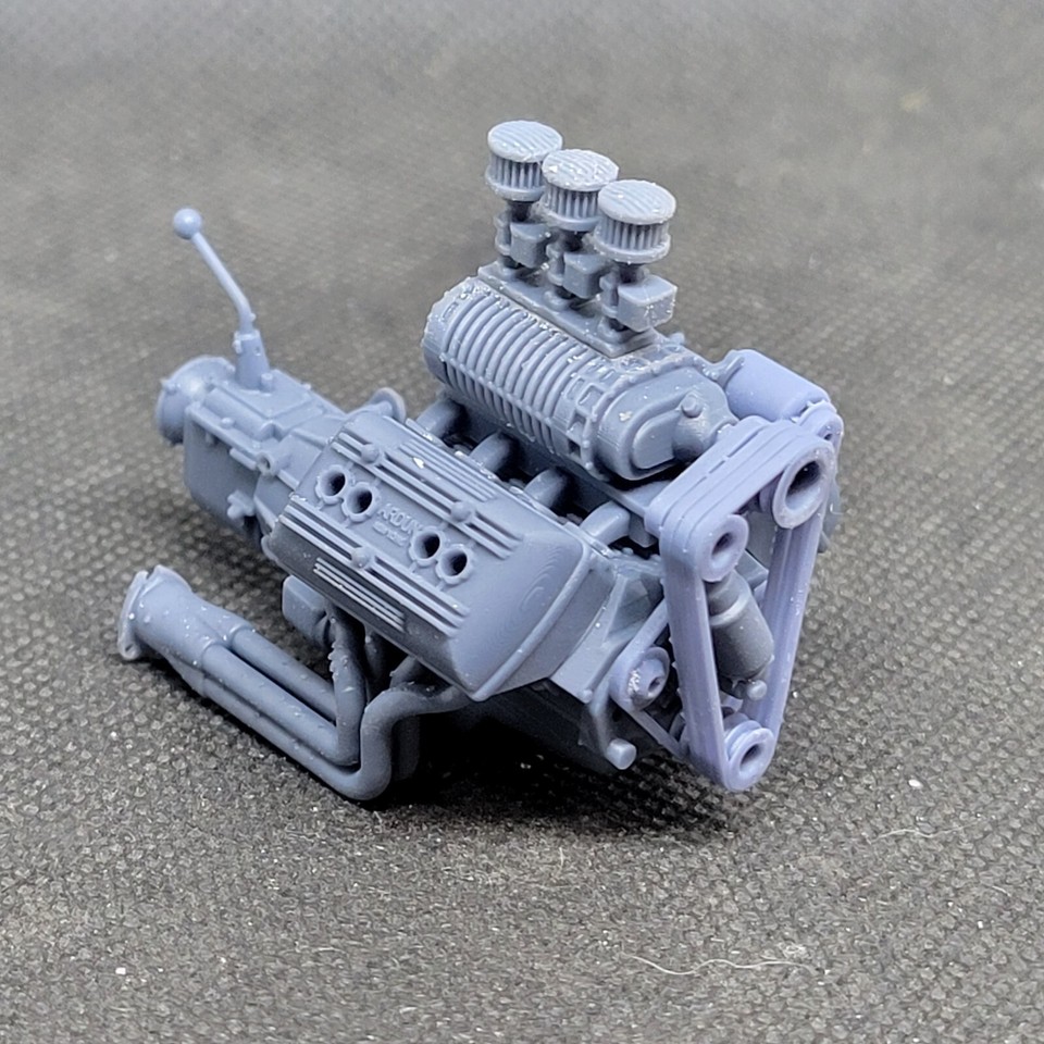 Supercharged Ardun Flathead V8 model engine resin 3D printed 1:24-1:8 ...
