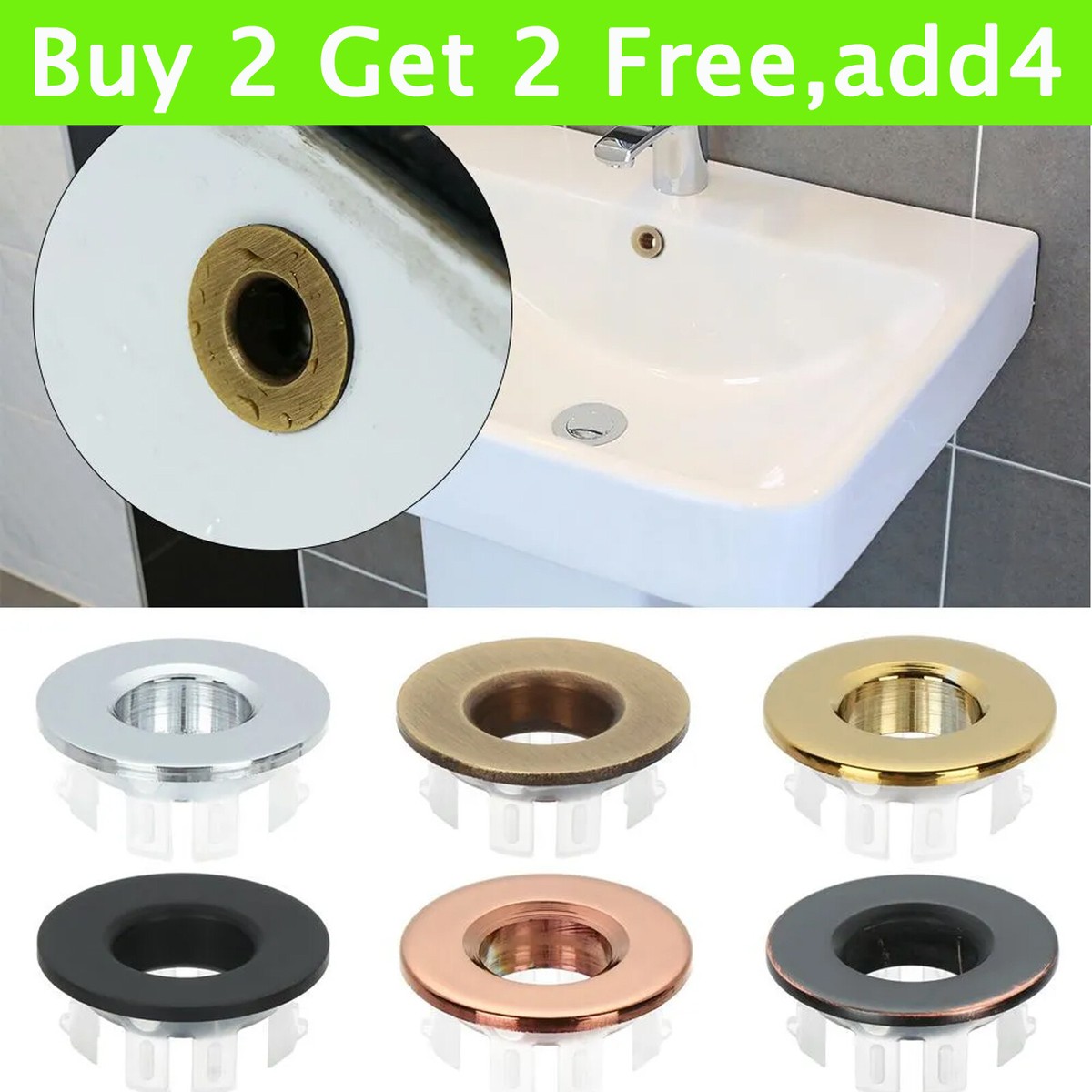 Vanity Overflow Trim Ring VADO Ceramic Basin Overflow Cover