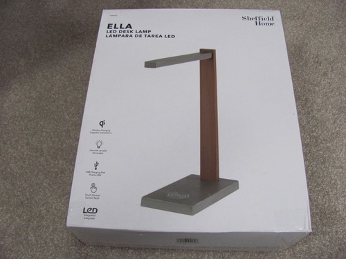 Sheffield Home Ella LED Desk Lamp with Wireless charging 15.2", Brushed ...