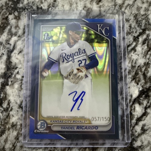 2024 Bowman Chrome - Prospect Autographs Yandel Ricardo #CPA-YRI Blue ...