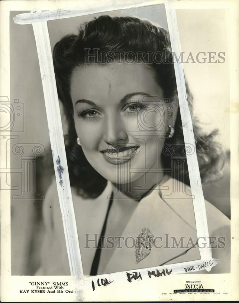 Actress Singer Ginny Simms WWII Songstress & Actress Ginny Simms