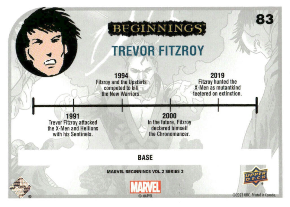 #83 - Trevor Fitzroy (2024 MARVEL BEGINNINGS Vol 2 Series 2) NEAR MINT ...