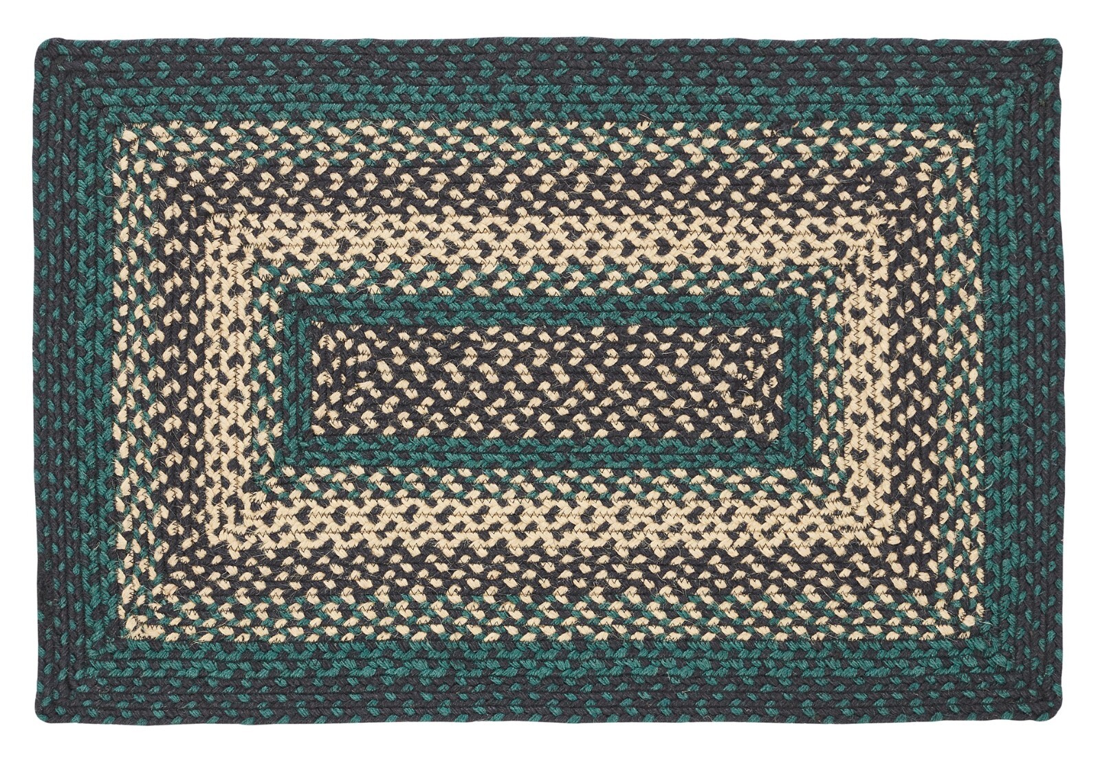 Eco-Friendly Rectangle Braided Rug Green Country Farmhouse Nonslip Pine ...