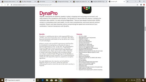 MagTek Dynapro 30056001 Payment Terminal Credit Card Reader Pin Pad EMV ...