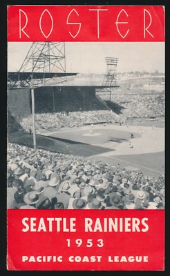 1953 SEATTLE RAINIERS *Roster/Schedule Card* -ARTIE THOMAS, BILL ...