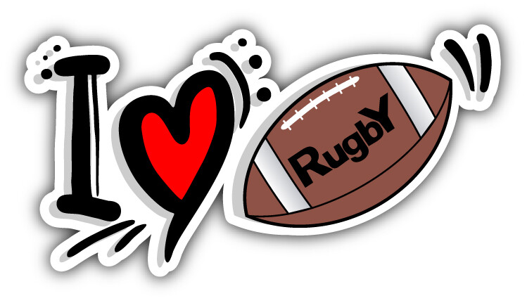 I Love Rugby Car Bumper Sticker Decal | eBay