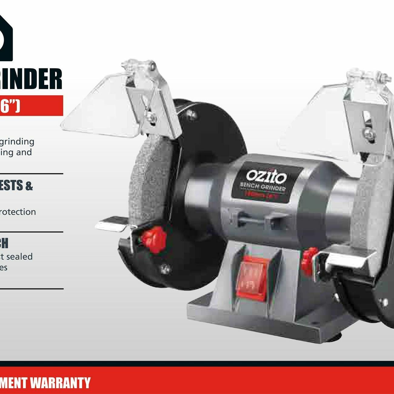 Ozito Bench Grinder Electric Portable Workshop Grinding Sharpening ...