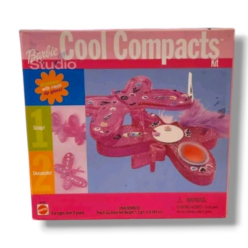 Barbie Studio 2000 Peach Lip Gloss Compact Butterfly Mylar Mirror ...