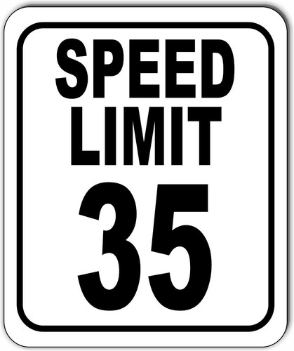 SPEED LIMIT 35 mph Outdoor Metal sign slow warning traffic road street ...