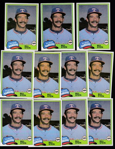 1981 Topps Traded #836 LOT of (11) BILL STEIN NM/MT Texas RANGERS 3RD ...