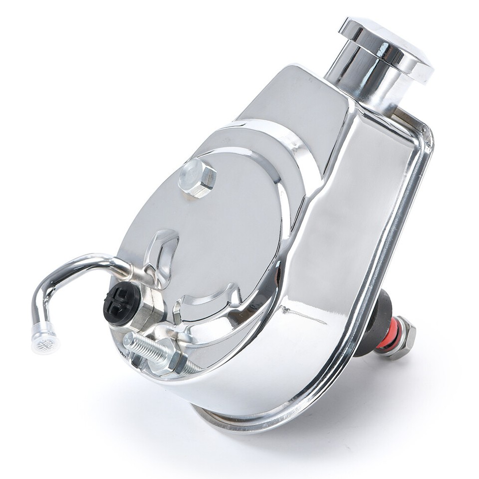 Silver Saginaw Power Steering Pump Keyway Style For Chevy GM PS Chrome ...