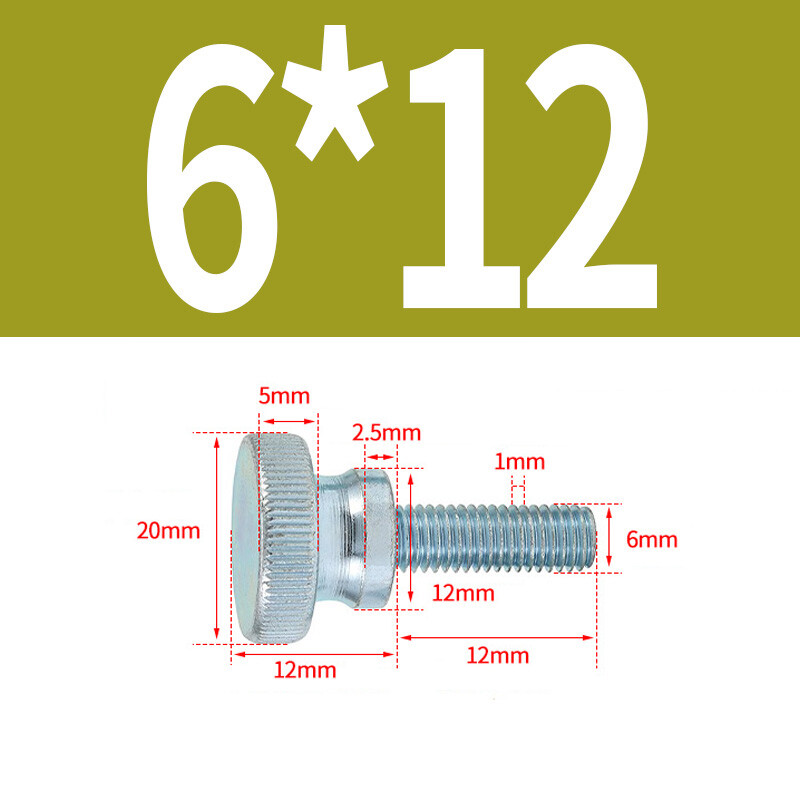 Steel Knurled Thumb Screw M3 M4 M5 M6 M8 Step Bolt 6mm to 50mm - Zinc ...