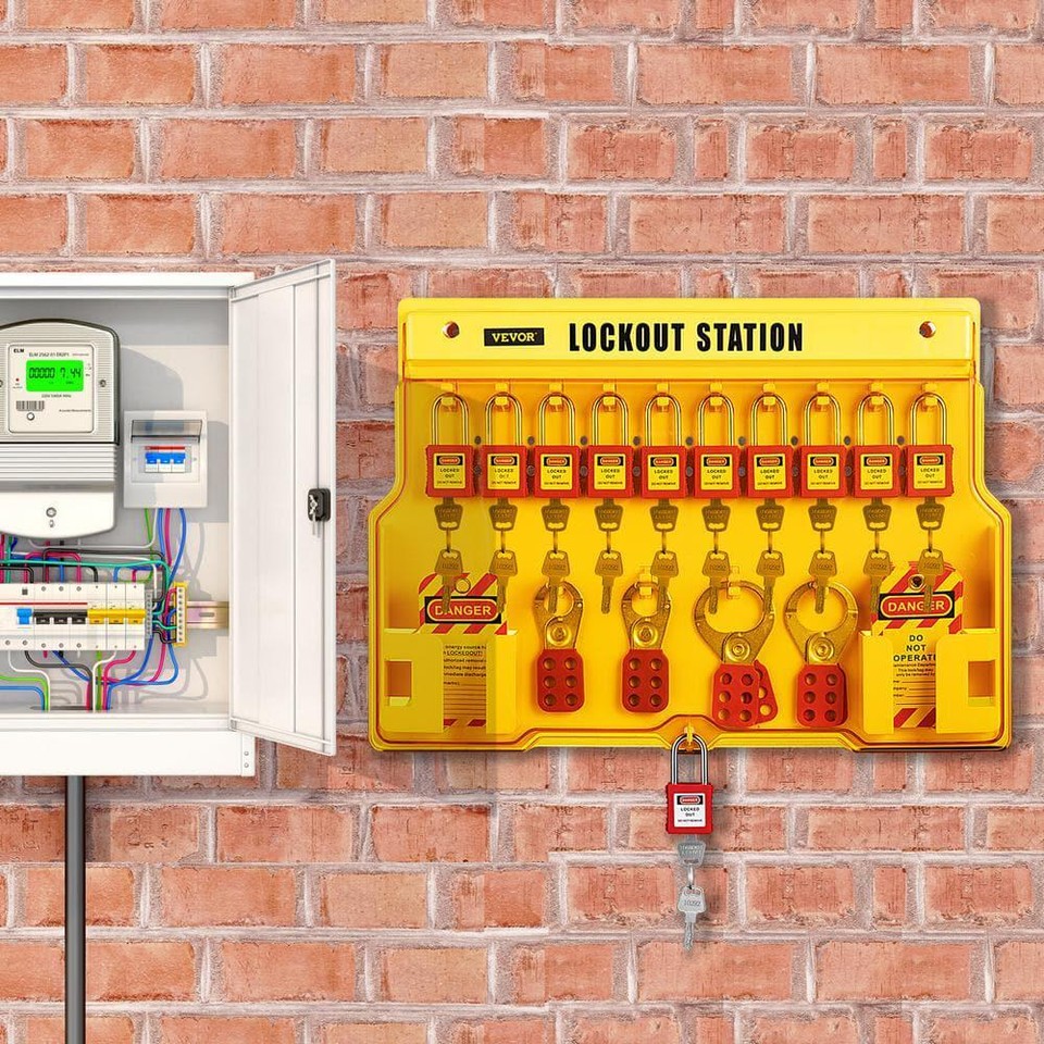 Lockout Tagout Station 58 Pcs Electrical Safety Lock Set Lockout Tagout ...