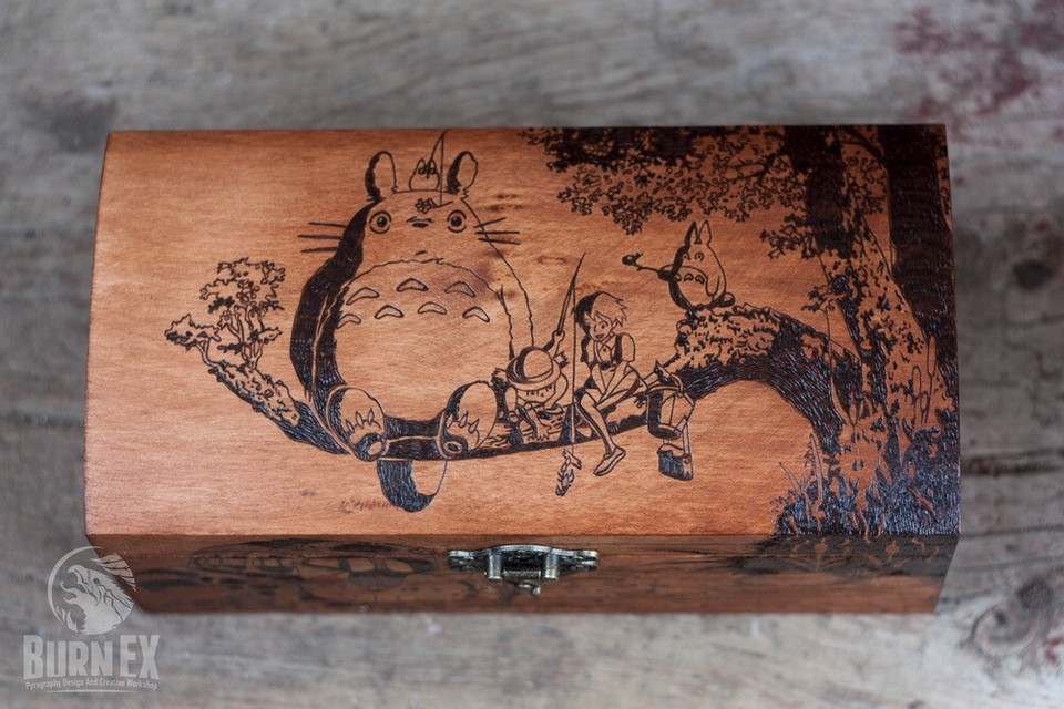 Wooden Box My Neighbor Totoro | Tonari no Totoro | engraved wooden box ...