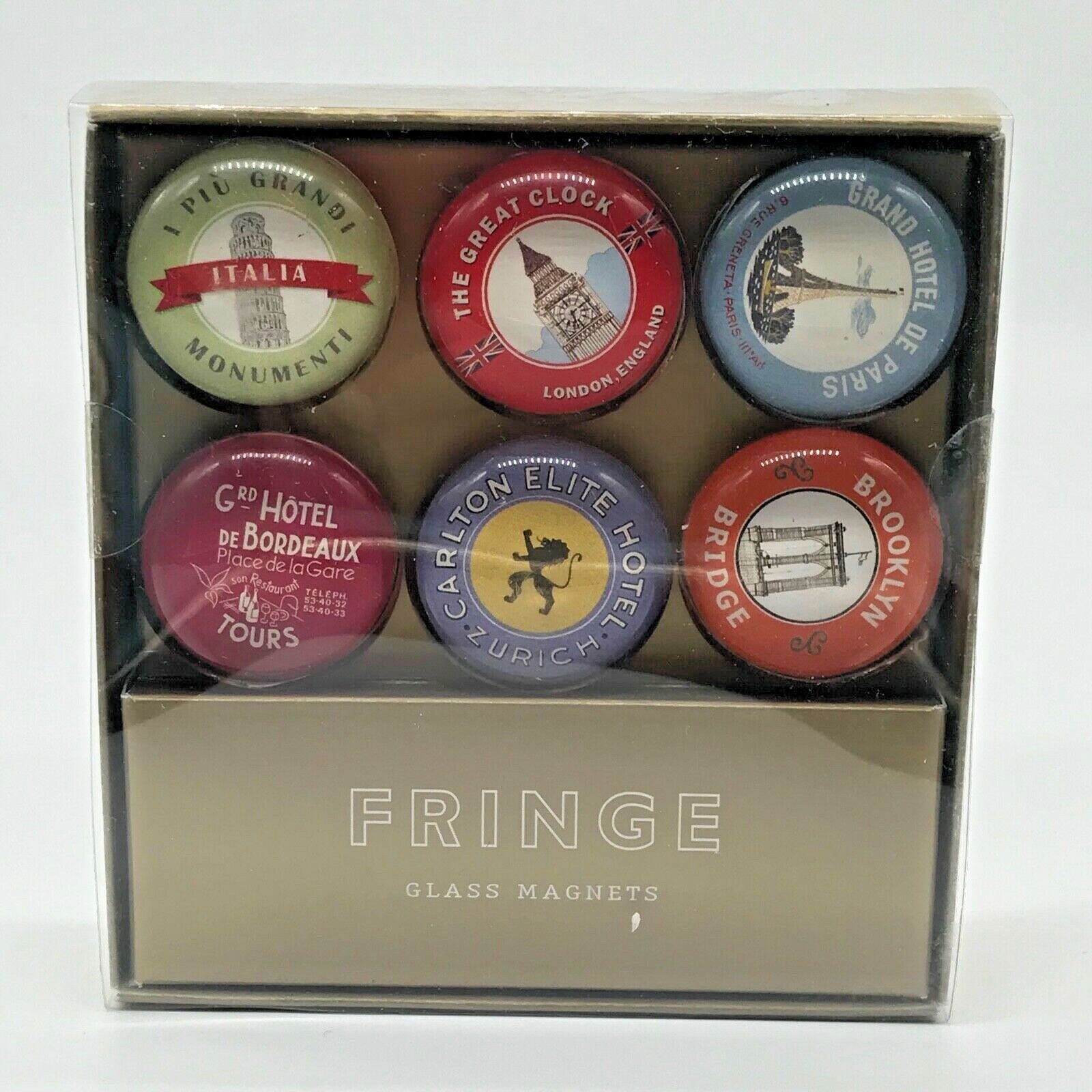 Fringe Set of 6 Glass Magnets -Around the World | eBay